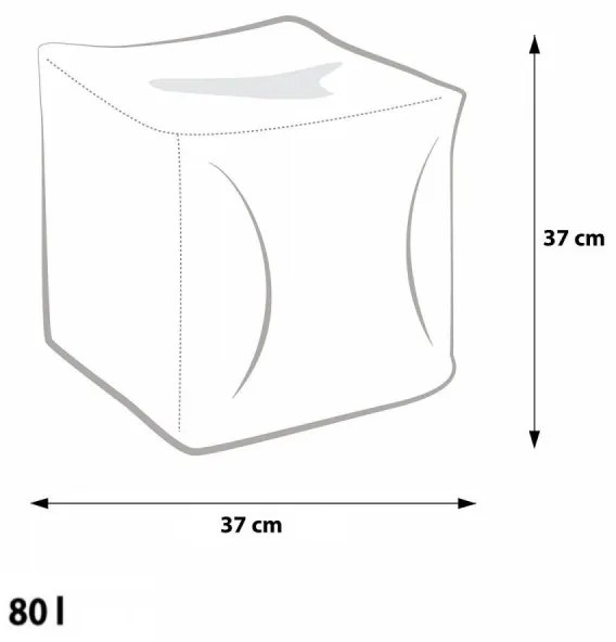 EF1035 Ecopuf Taburetka - CUBE - S ekokůže E19 - Světle modrá