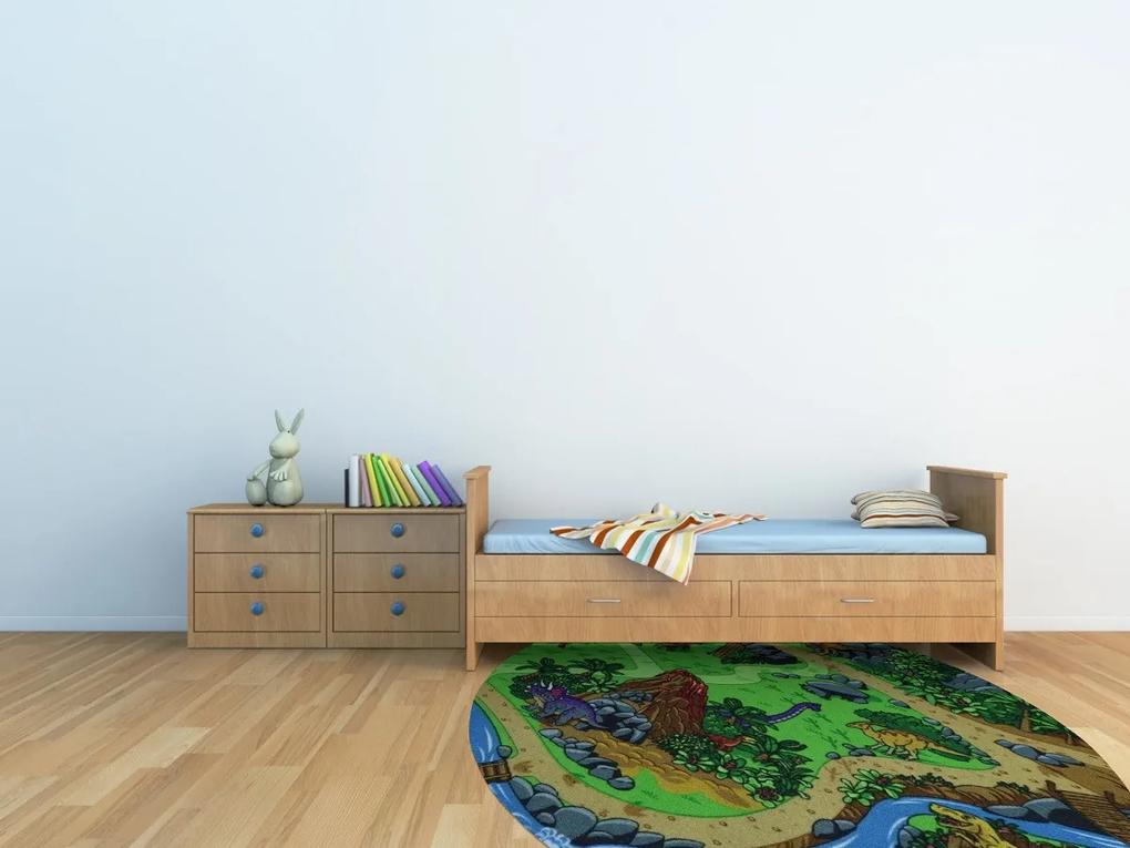 Vopi koberce Dětský kusový koberec Dino kruh - 100x100 (průměr) kruh cm