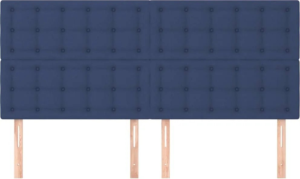 Čelo postele modré 180x5x118/128 cm látkové 3116786