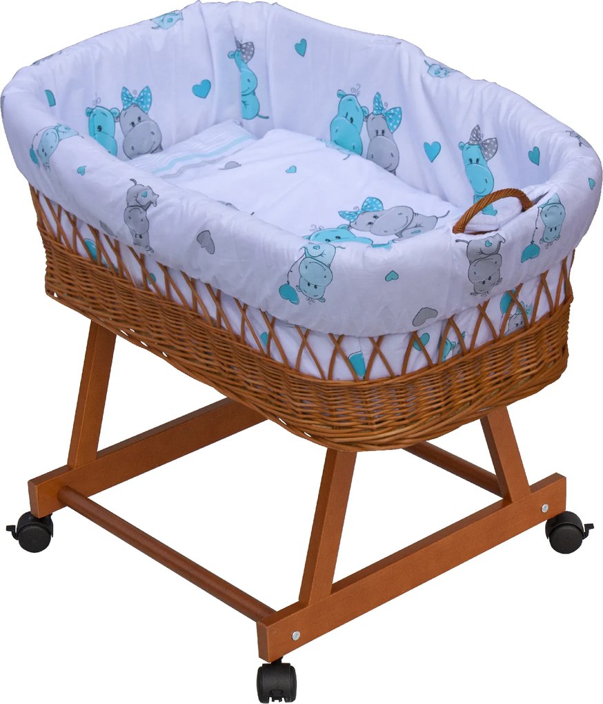 Proutěný košík na miminko Scarlett Pupis - modrá