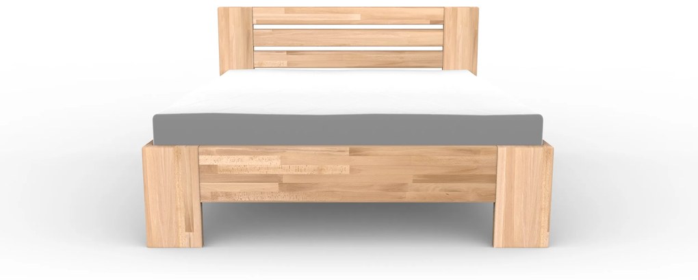 Masivní postel LONDON - Solwo Design Dřevo a odstín oleje: DUB Cink - Olej odstín DO203, Rozměr spací plochy: 140x200