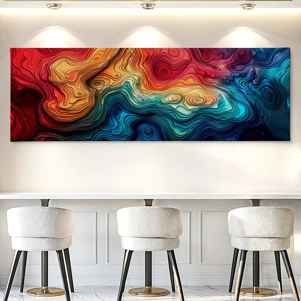 Obraz na plátně - Mnohé vrstvy tvořící FeelHappy.cz Velikost obrazu (šířka x výška): 210 x 70 cm