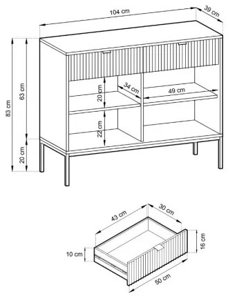 Piaski Komoda Nova KSZ-104 Barva: černá