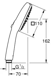 GROHE 1053162431 - Ruční sprcha VITALIO COMFORT 110 600 mm černá