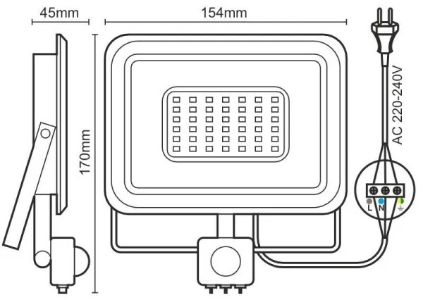 LED Reflektor se senzorem LED/30W/230V 4000K IP44