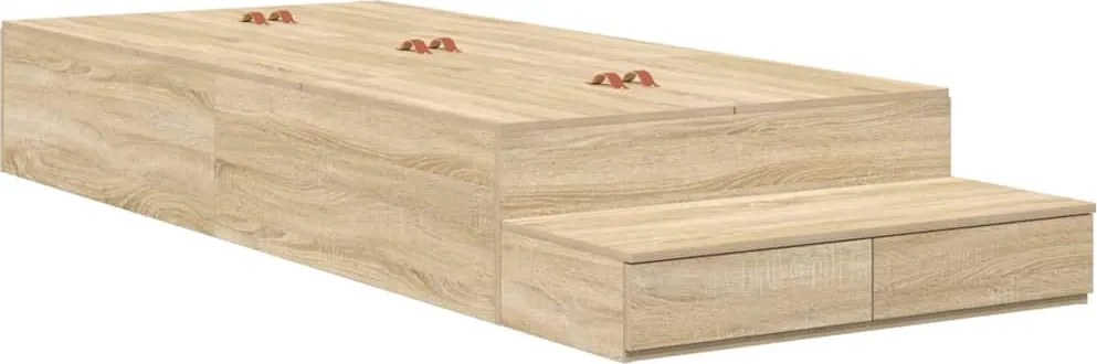 Rám postele s úložným prostorem se zásuvkou Sonoma dub 90 cm 3335607