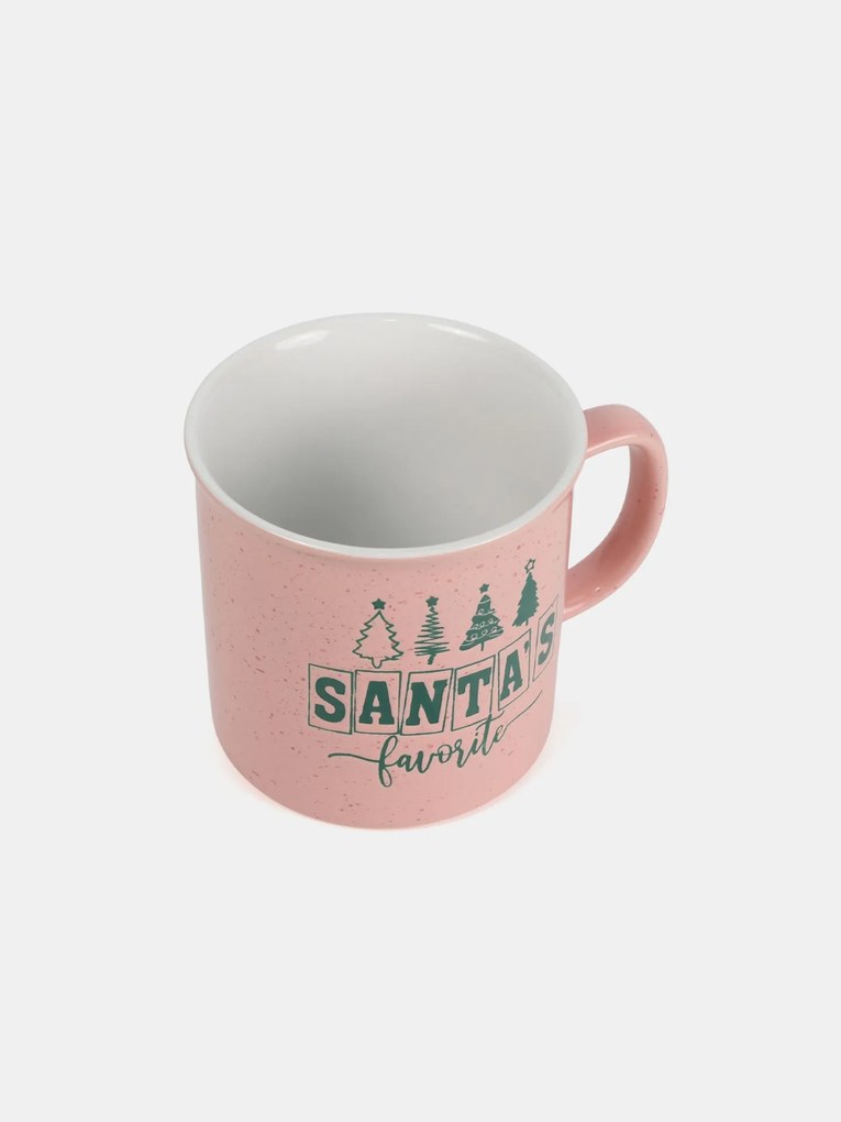 Sinsay - Vánoční hrnek s nápisem „Santa’s Favorite“ - pastelová růžová