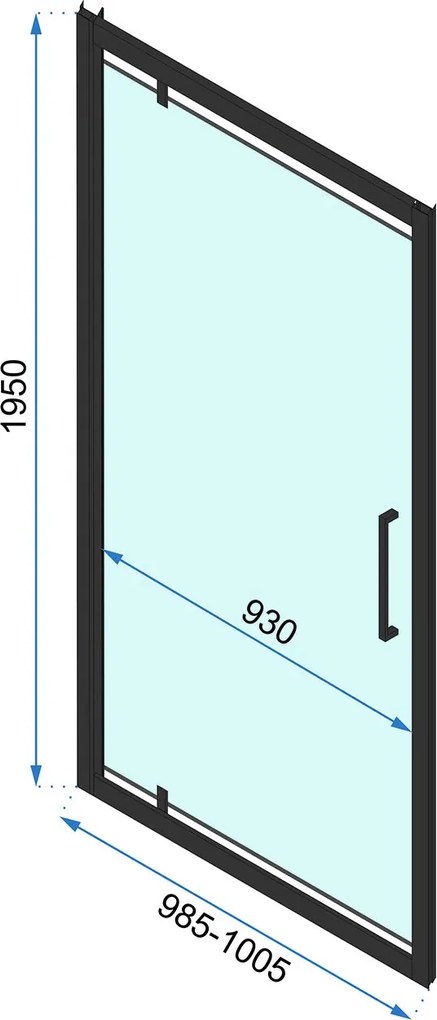Rea Rapid Swing - sprchový kout s vyklápěcími dveřmi 120(dveře) x 80(stěna) čiré sklo, černý profil, KPL-009934