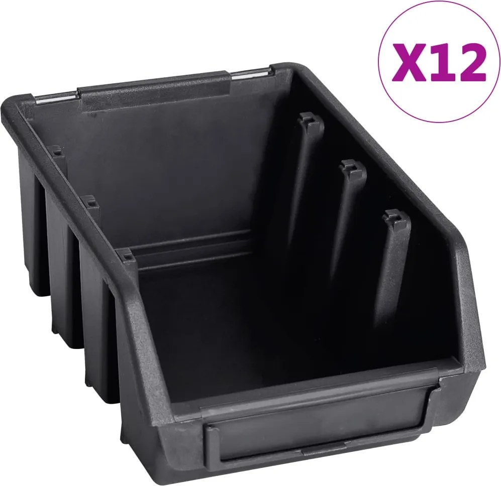 32dílný set skladovacích zásobníků nástěnné panely červenočerný 146281