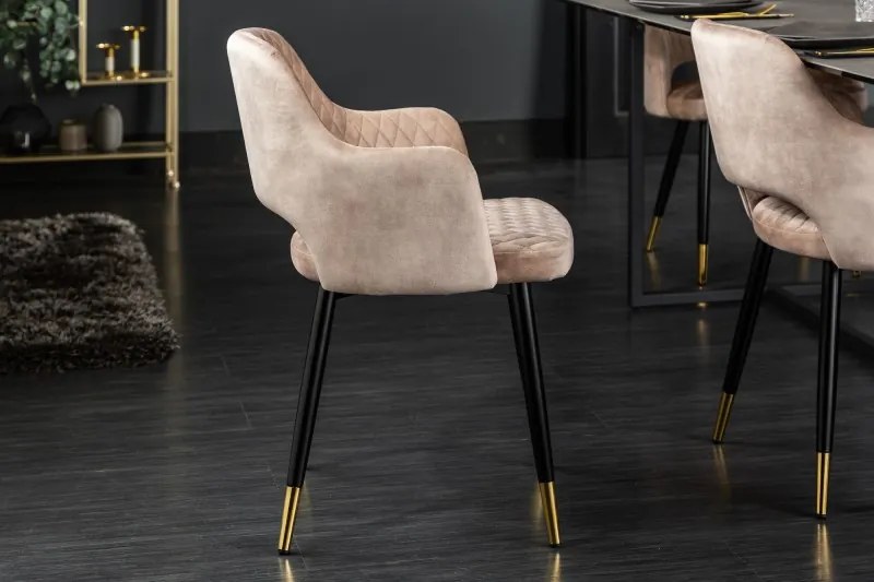 Designová židle Laney šedo-růžový samet
