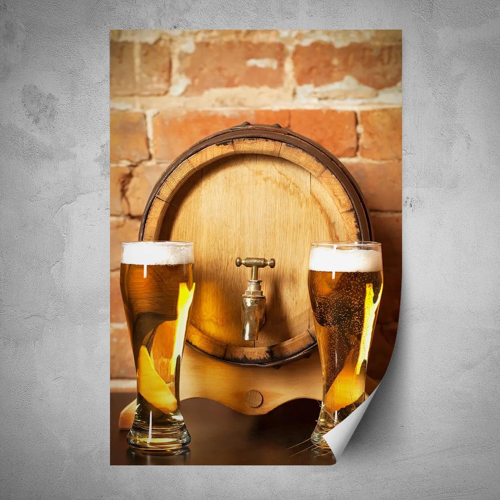 Plakát - Dvě piva (80x120 cm) - PopyDesign