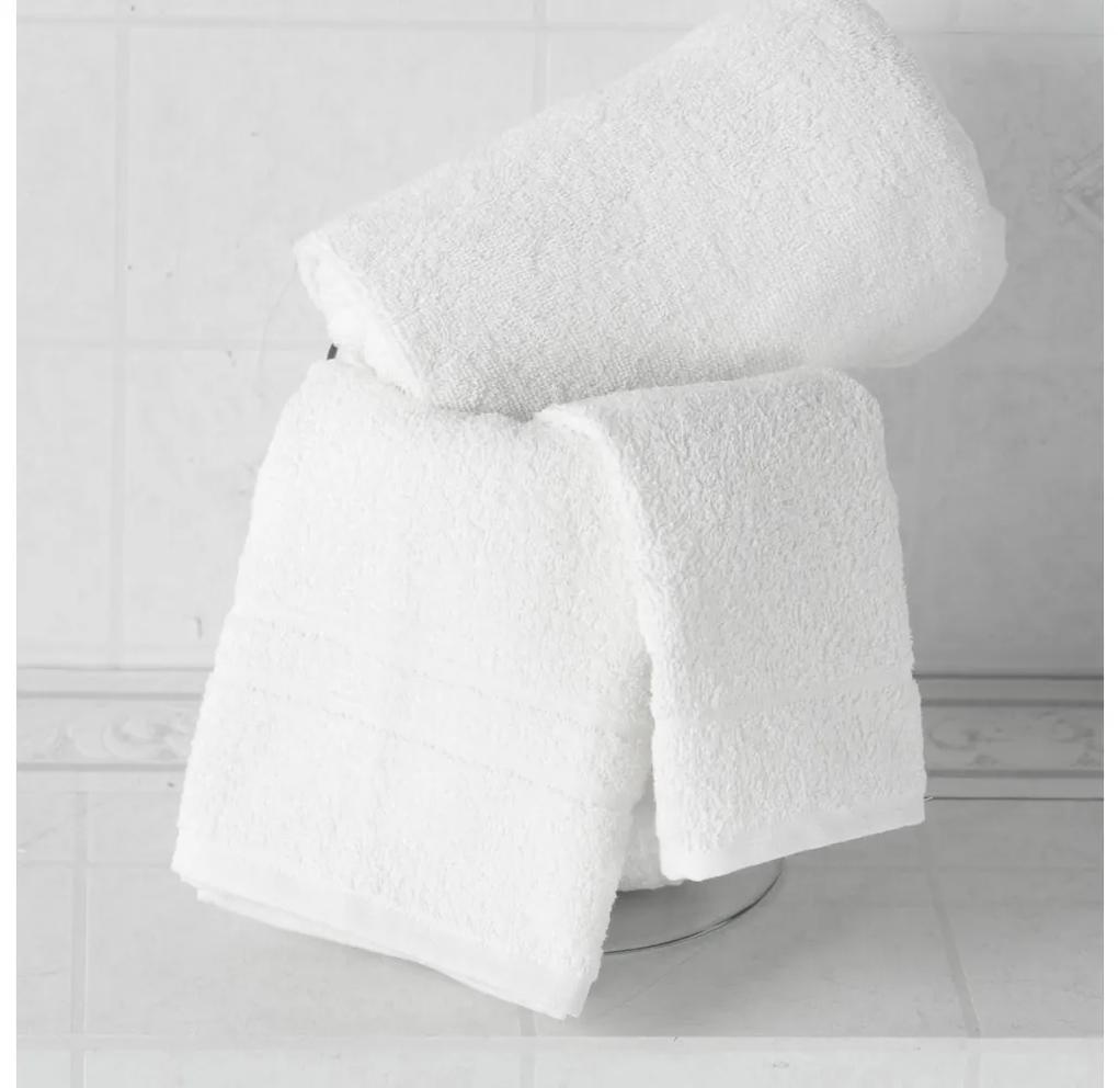 Veba ručník rujana pruh - bílá 50x100