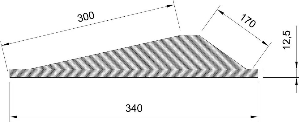 Profinox Sprchová police B, trojúhelníková, obkladová, 300x170 mm, 12,5 mm