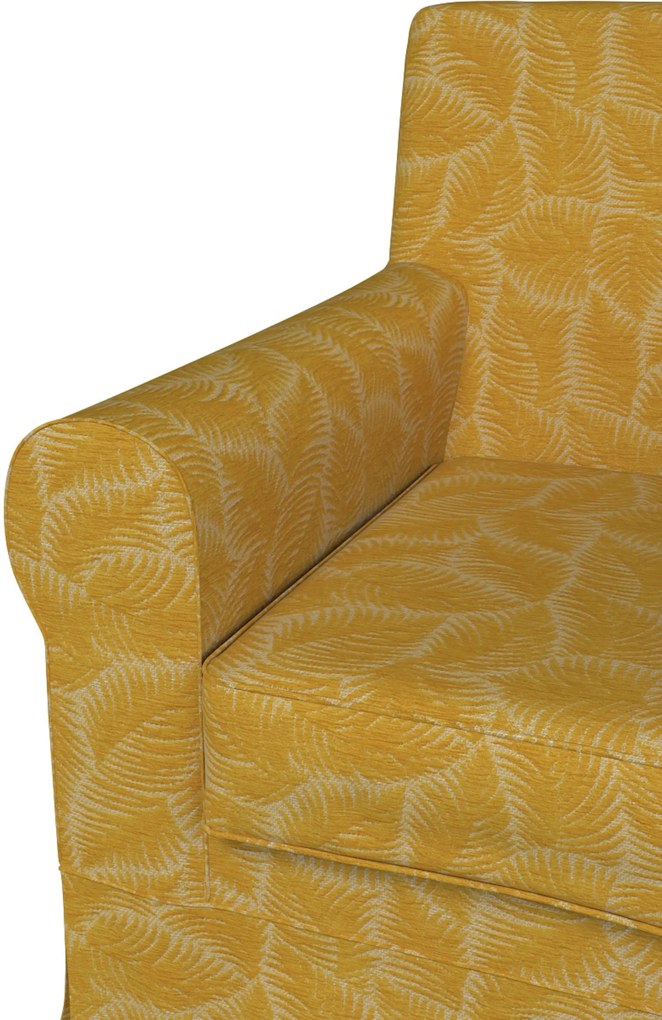 Potah na křeslo IKEA Ektorp Jennylund barva žlutá látka pletený vzor, vzorované