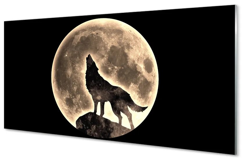 Obraz na skle wolf moon 140x70 cm