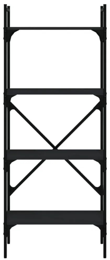 Petromila Knihovna se 4 policemi černá 56x31,5x138,5 cm kompozitní dřevo