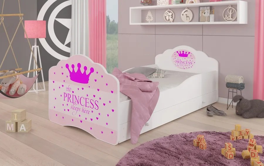 Holčičí dětská postel 140x70 cm Princezna
