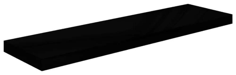 Petromila Plovoucí nástěnné police 4 ks lesklé černé 90x23,5x3,8 cm MDF