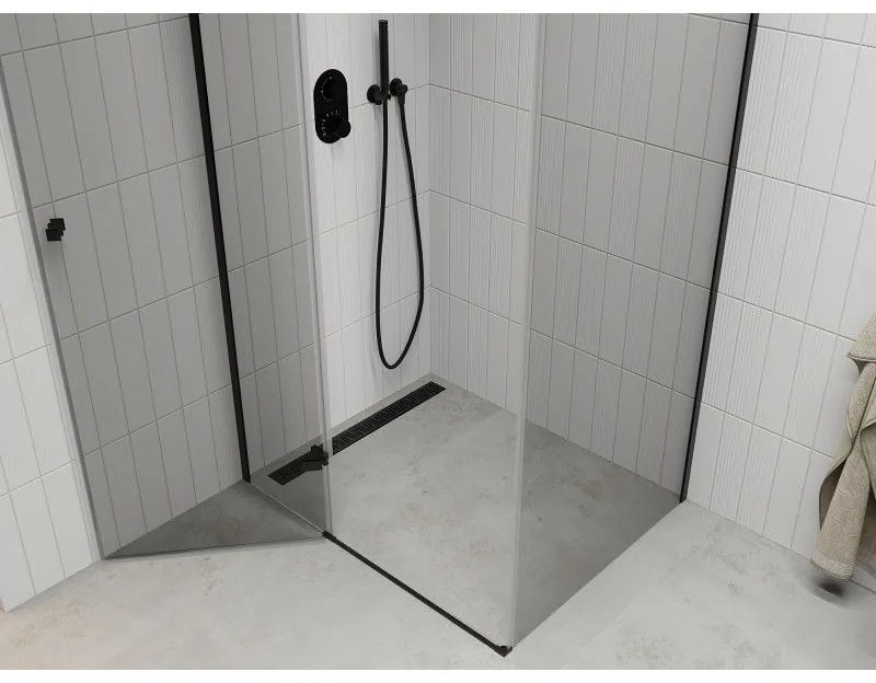 Mexen Roma sprchový kout 70x80cm, 6mm sklo, černý profil-čiré sklo, 854-070-080-70-00