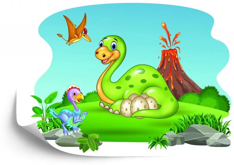 Fototapeta Dinosauři Na Glade Omyvatelný vlies 208x146