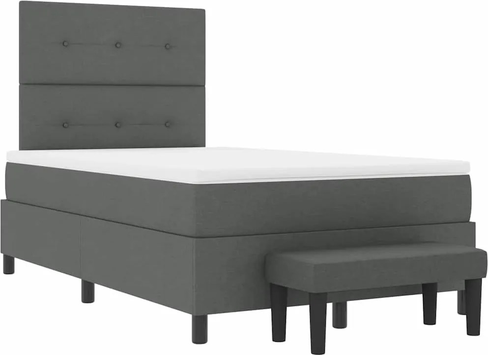 Postel s boxspringem s polštářem Tmavě šedá 120 x 200 cm textil 3344059