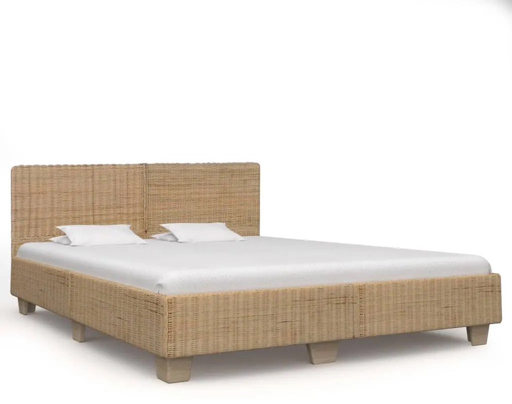283090 vidaXL Ručně vyplétaný rám postele pravý ratan 180 x 200 cm