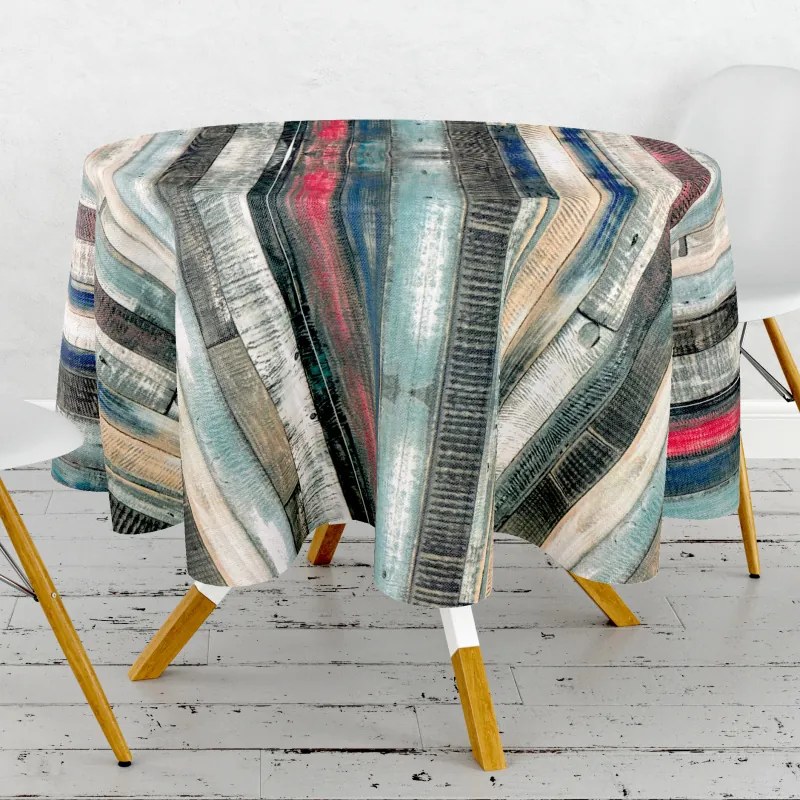 Ubrus PVC kulatý DC-1060 – Urban wood (různé velikosti)
