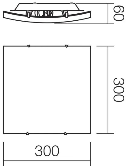 Redo 05-904 - Stropní svítidlo ISIDE 1xE27/42W/230V 30x30 cm čirá