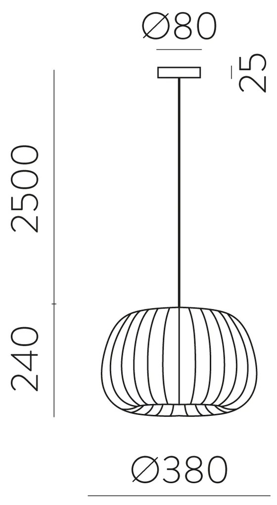 ACB Iluminacion Zavěsné svítidlo MIRTA, ⌀ 38 cm, 1xE27 15W Barva: Stone, Barva montury: Černá
