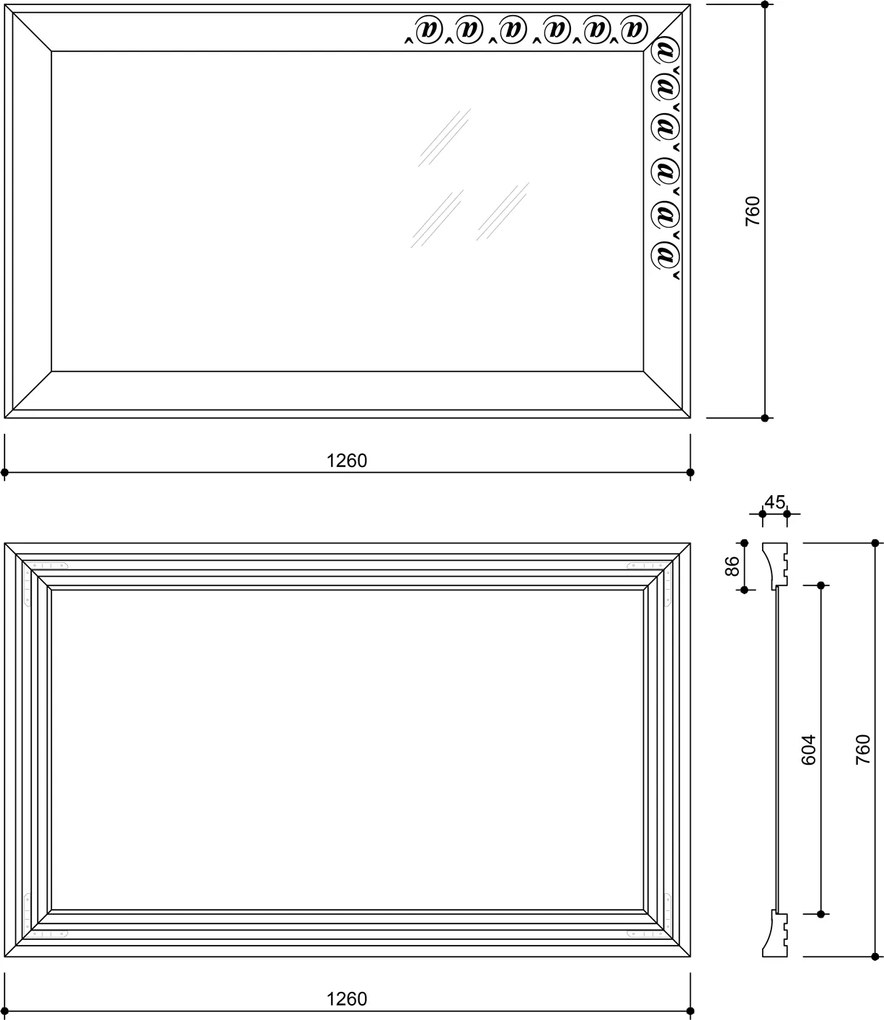 Sapho MANTILA 76 x 126 cm NL740 zrcadlo v rámu antik
