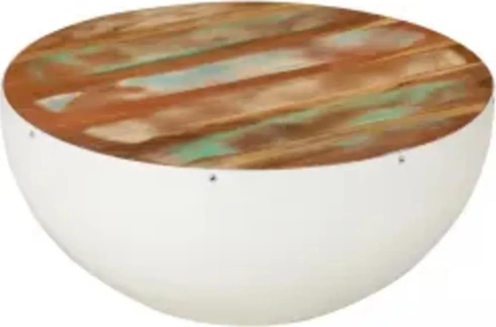vidaXL Konferenční stolek ve tvaru mísy Ø 60 cm masivní mangovník [243353] Barva: Bílá