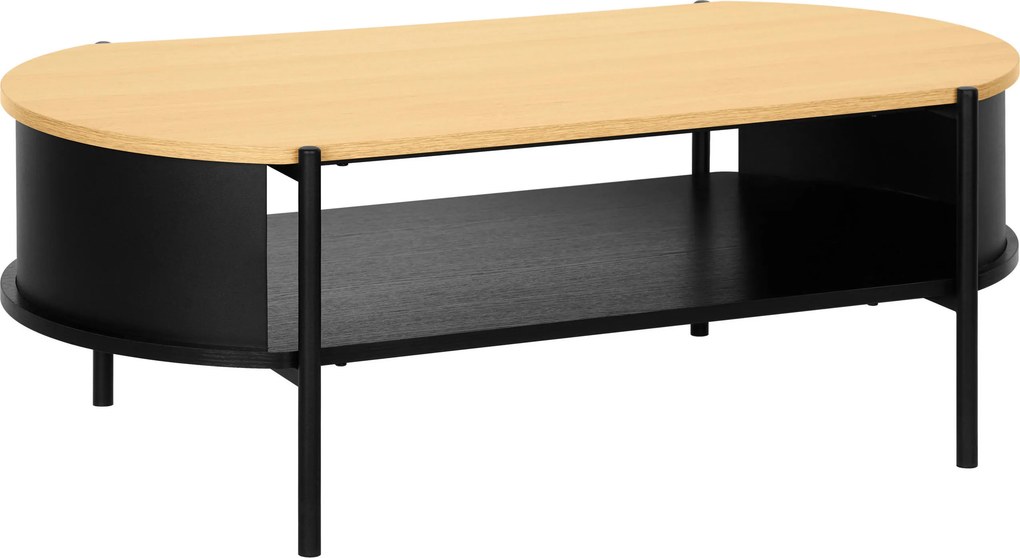 XXXLutz KONFERENČNÍ STOLEK, přírodní barvy, černá, kov, kompozitní dřevo, 100/54/36,5 cm Xora - Konferenční stolky - 007968035004
