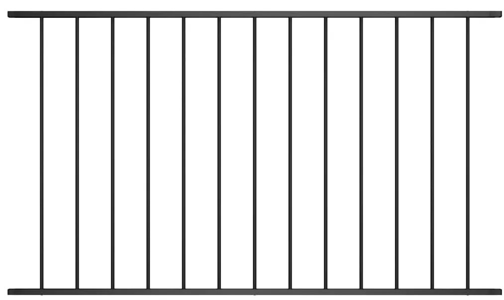 Plotový panel s práškovým nástřikem z oceli 1,7 x 1,25 m černý