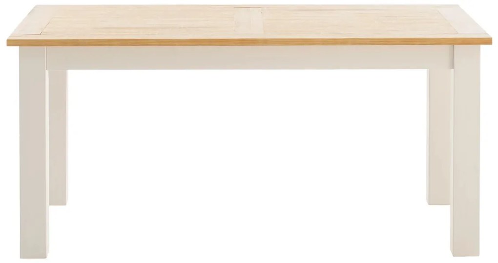 furniture-nabytek.cz - Masivní jídelní stůl Caprino z borovice a MDF, lakovaný, bílá/hnědá – 160x90 cm