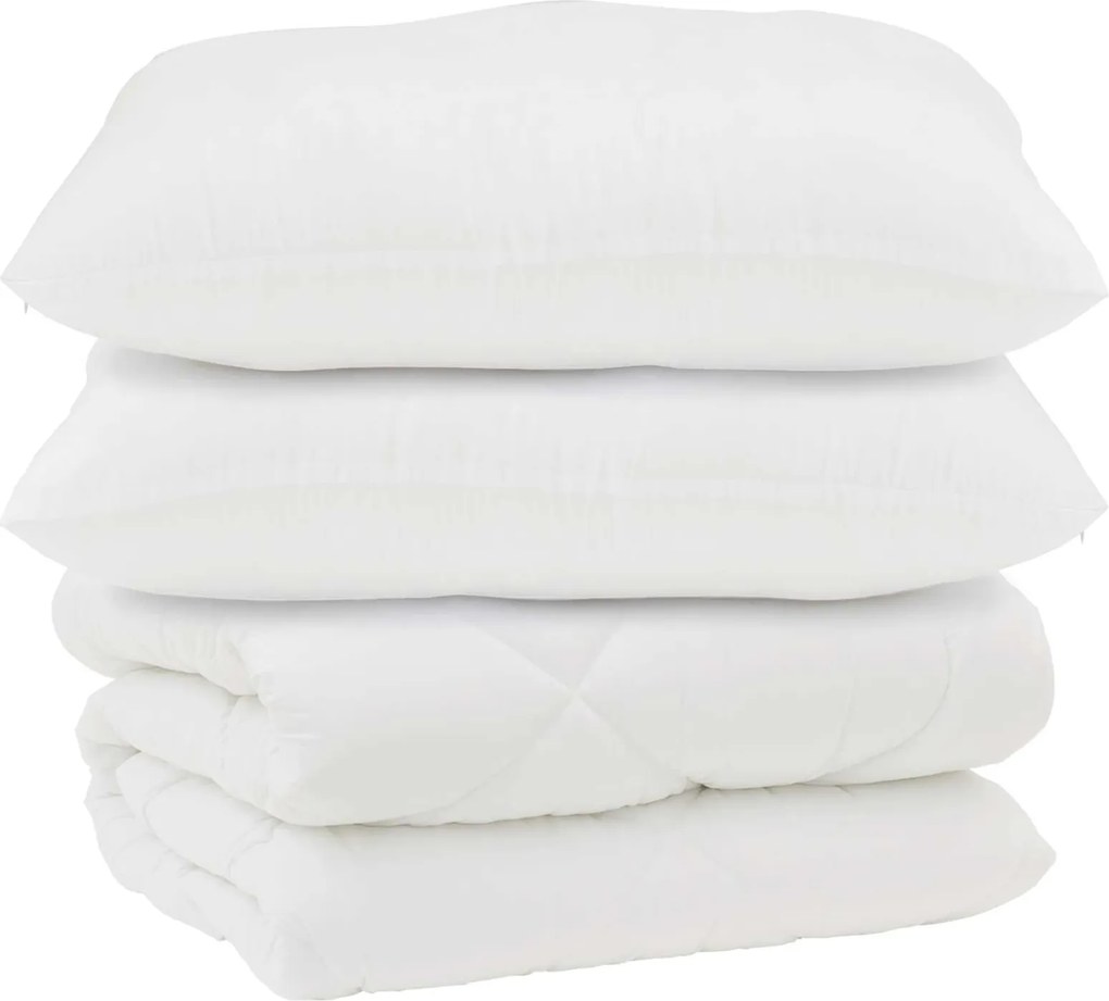 Duvet s polštáři s polštářem 3 ks Bílá Mikrovlákno a peří 3377925