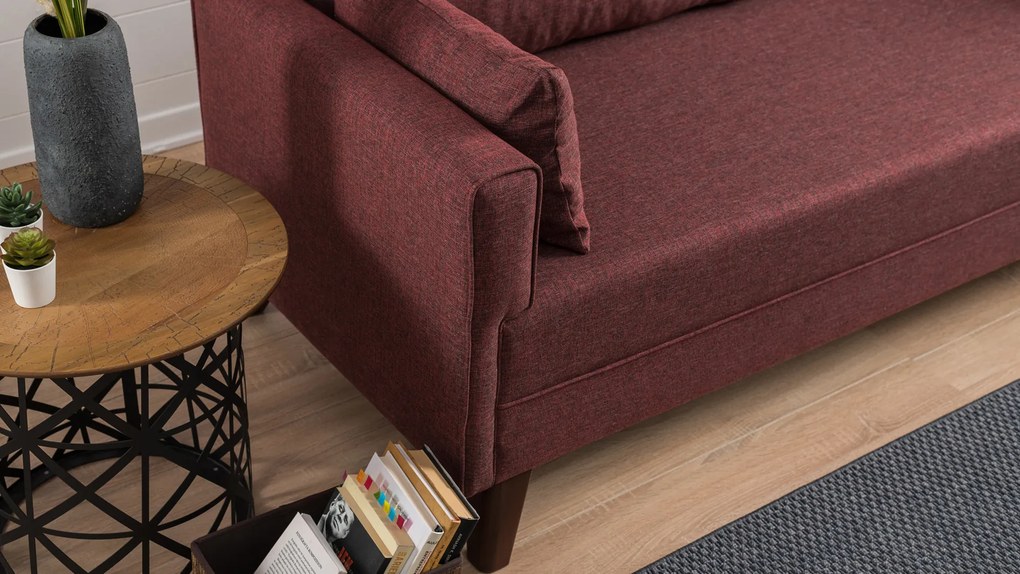 Hanah Home Rozkládací pohovka BELLA bordó 208 cm 825BLC1517