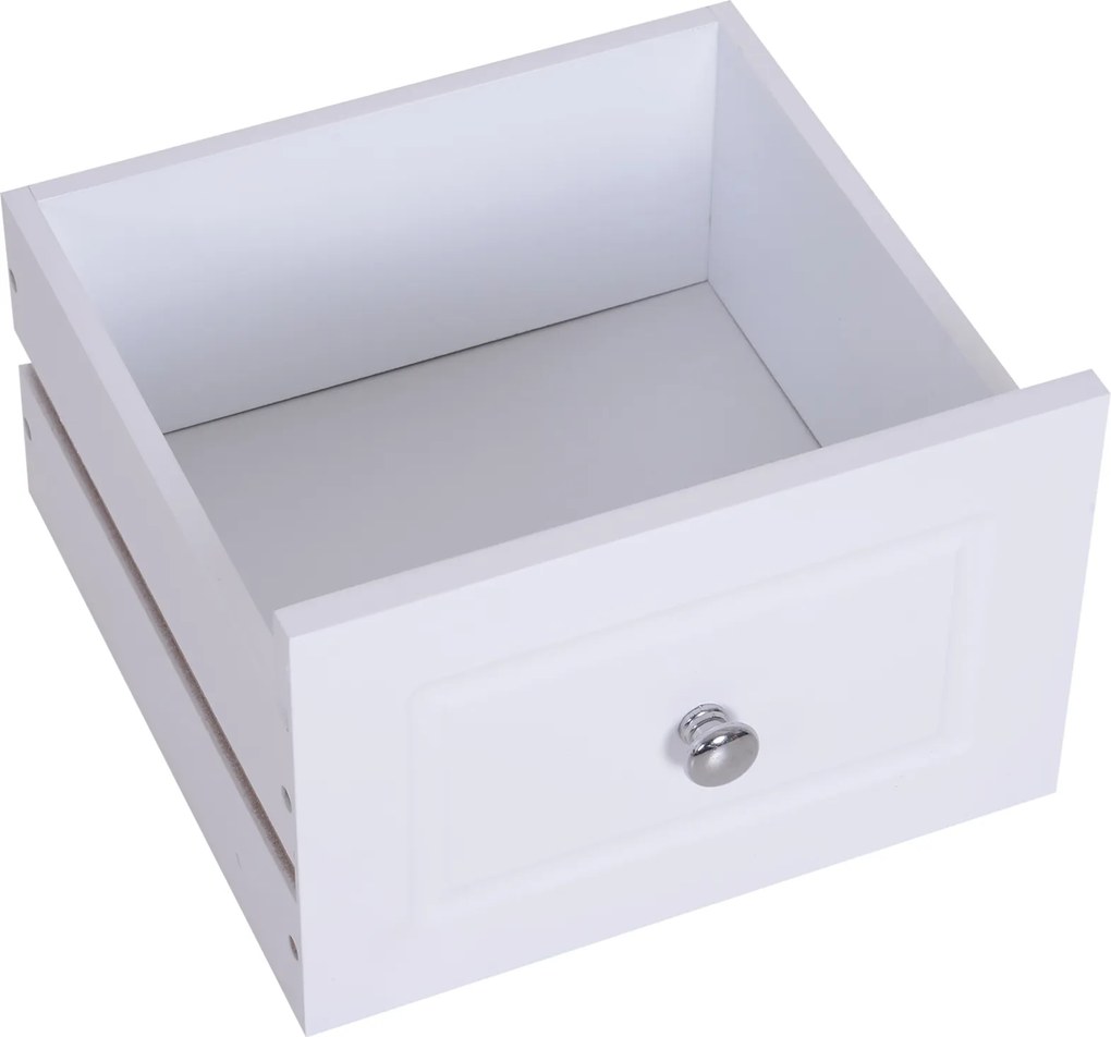 HOMCOM Bílý Úložný Skříňka se 3 Zásuvkami pro Kuchyň, Jídelnu, Obývací Pokoj, Ložnici a Koupelnu 29,8x29,8x68,5 cm
