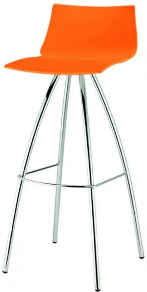 SCAB - Barová židle DAY nízká - oranžová/chrom