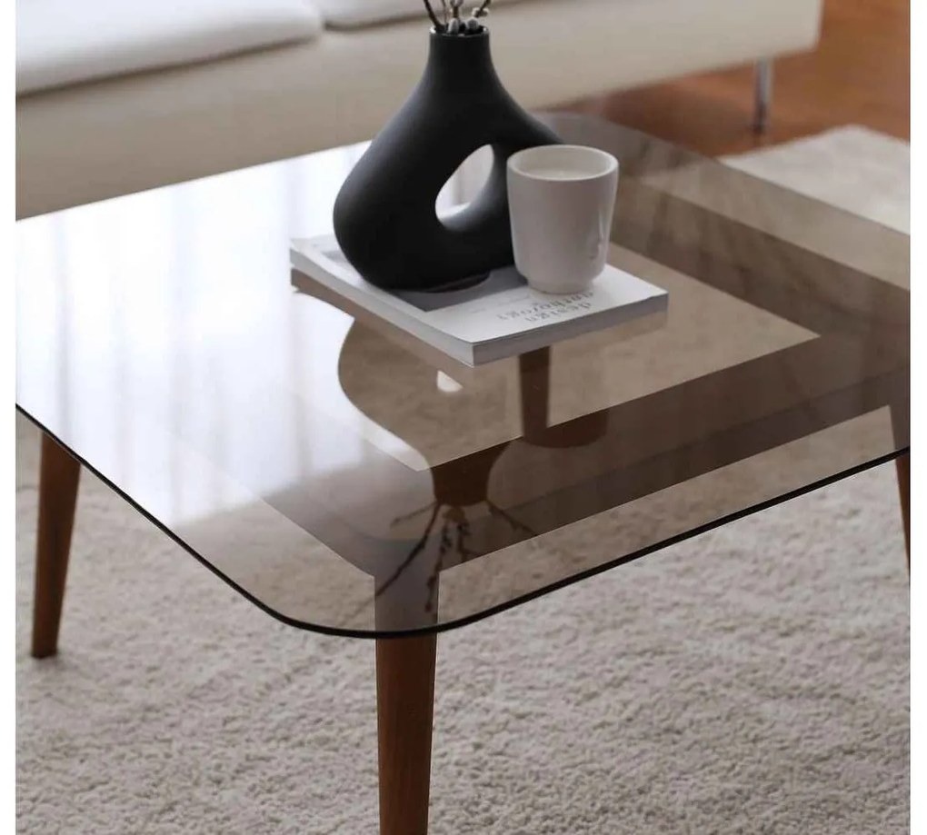 Designový konferenční stolek Olalla 80 cm bronzový