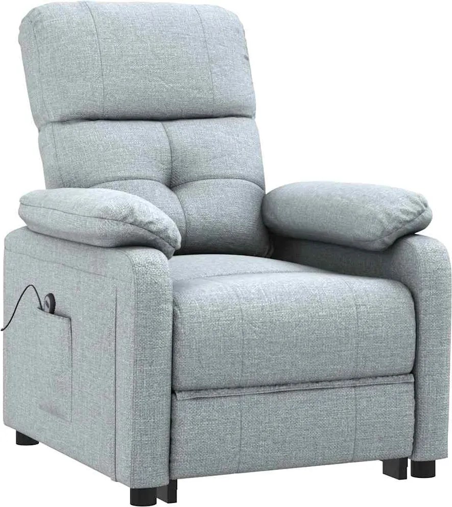 Elektrické polohovací křeslo světle šedé textil 3073802