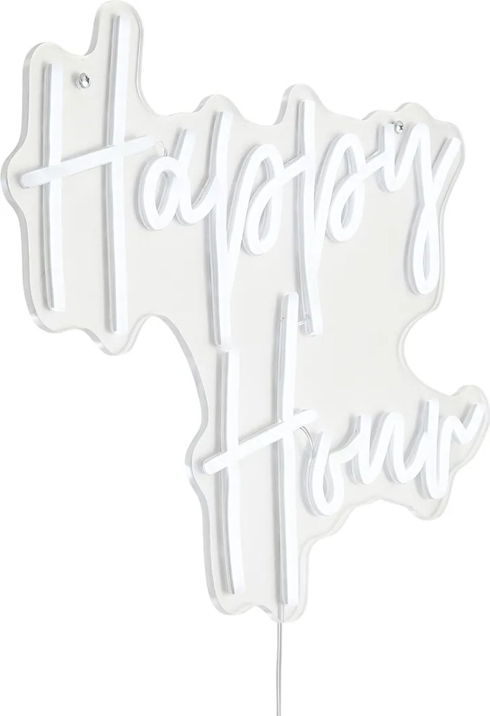 Neonové nástěnné svítidlo bílé vč. LED - Happy Hour