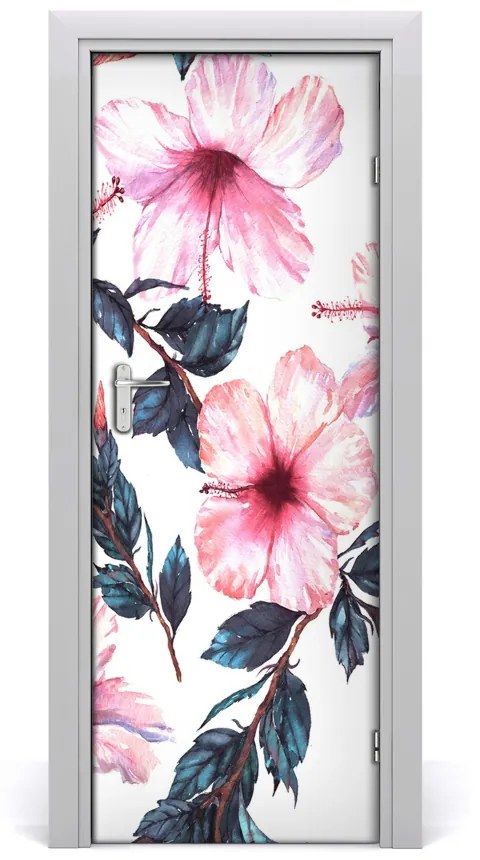 Samolepící fototapeta na dveře Hibiskus 95x205 cm