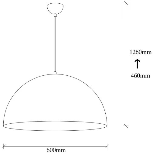 Lustr na lanku SIVANI 1xE27/40W/230V pr. 60 cm černá/měděná