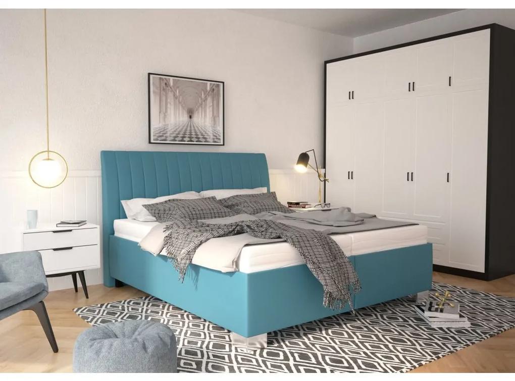 Blanář Lilibet postel vč. roštů a matrací 180 x 200 cm, modrá
