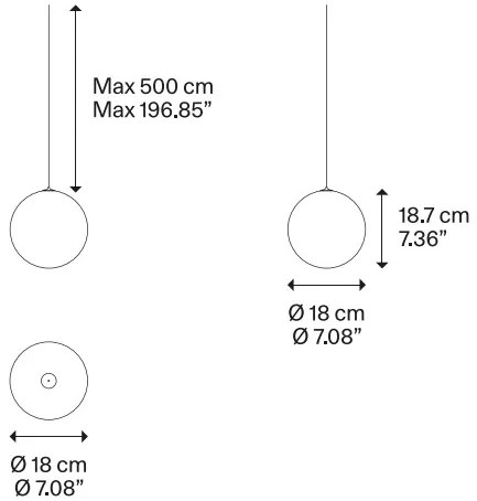 Lodes Random Solo 18, závěs z bílého foukaného skla, 1x3W LED 3000K, prům.18cm