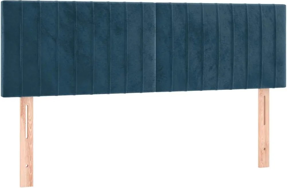 Box spring postel s matrací a LED tmavě modrá 140x200 cm samet 3134529