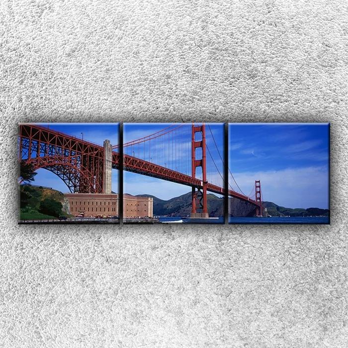 3 dílný obraz Golden Gate Bridge zespodu 2