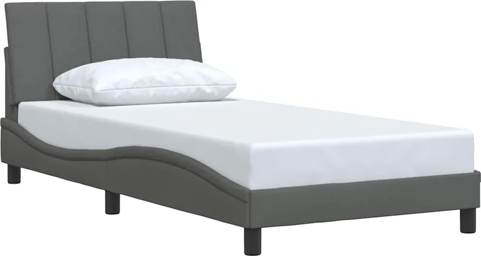 Rám postele bez matrace Hanko tmavě šedá 100 x 200 cm textil 3310371