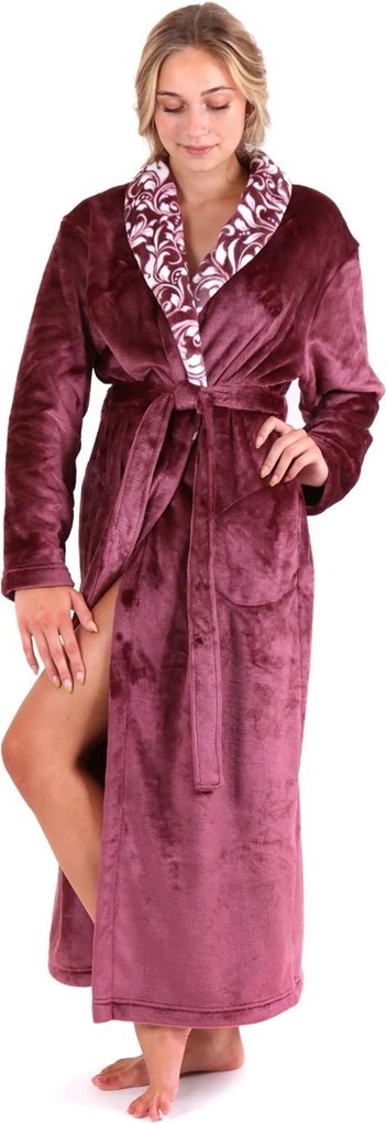Župan s límcem Flora mauve wine 25 56 4853 - XL