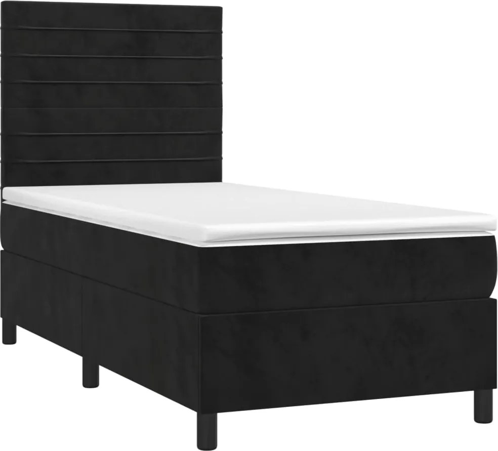 Box spring postel s matrací černá 80 x 200 cm samet 3143051